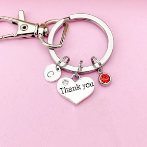 Thank You Keychain, Silver Thank You Charm, Thank You Gift ...