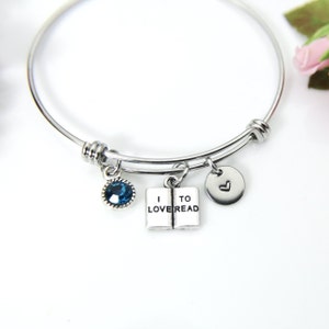 Silver I Love to Read Charm Bracelet, I Love to Read Charm, Open Book ...