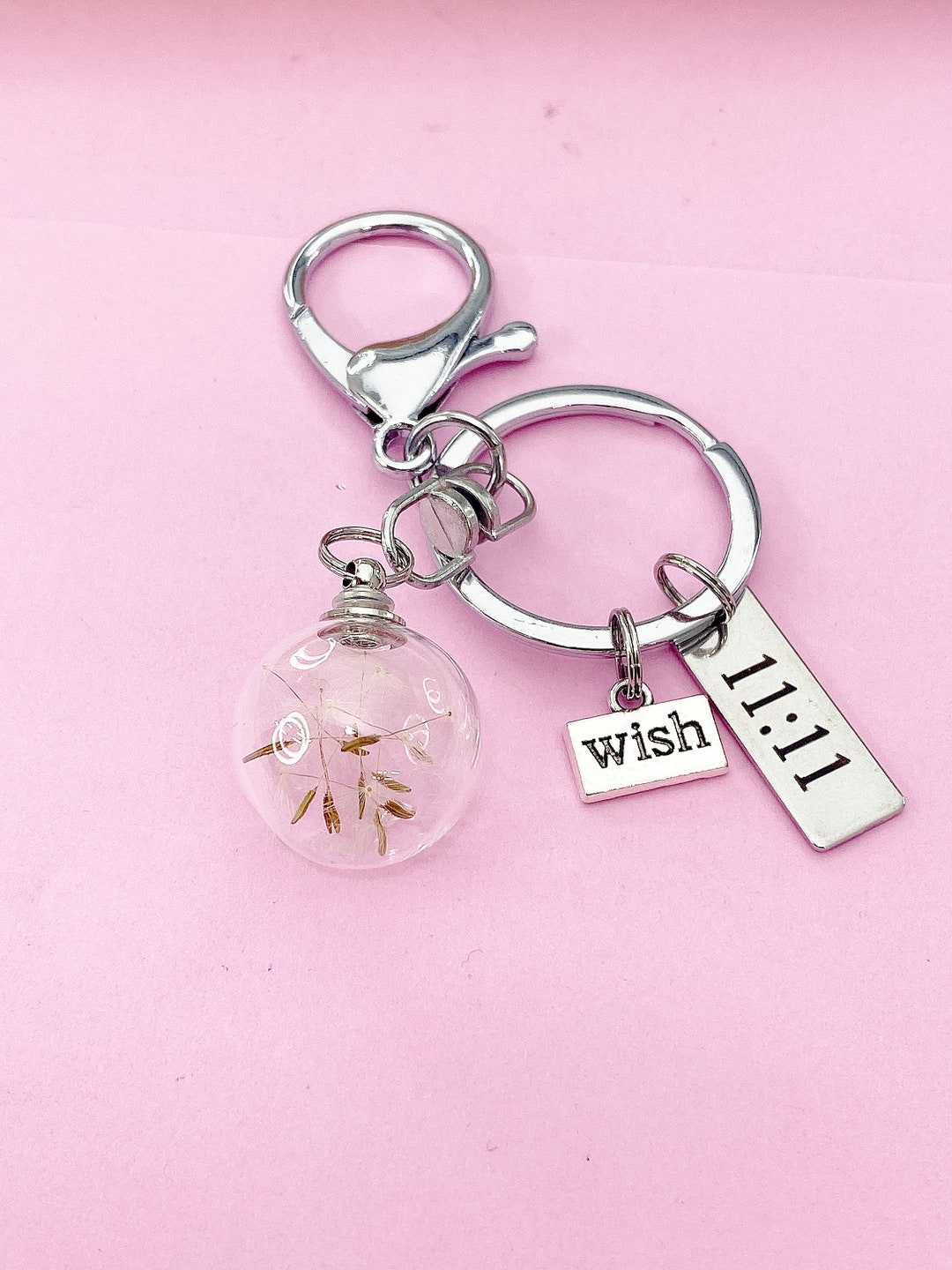 Silver Dandelion Wish Keychain, N5690 - Etsy