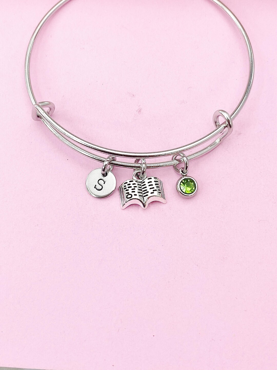 Silver Miniature Open Book Charm Bracelet, Bookworm Gift, N916A - Etsy