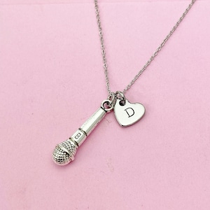 Silver Microphone Charm Necklace, Mic Charm, Speaker Gift, N2625A - Etsy