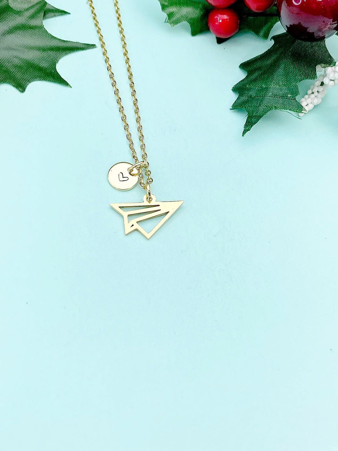 Paper Airplane Charm Necklace, N6496 - Etsy