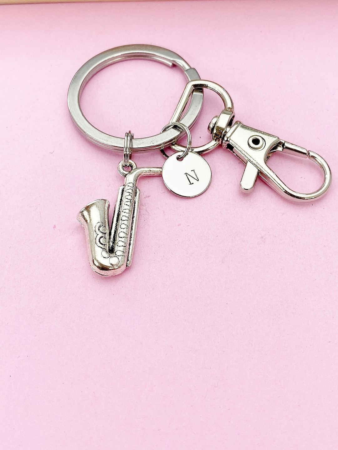 Silver Saxophone Musical Instrument Charm Keychain, N5471A - Etsy