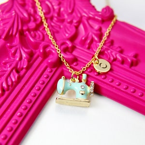 Sewing Machine Charm Necklace, Gold Sewing Machine Charm, Quilting ...