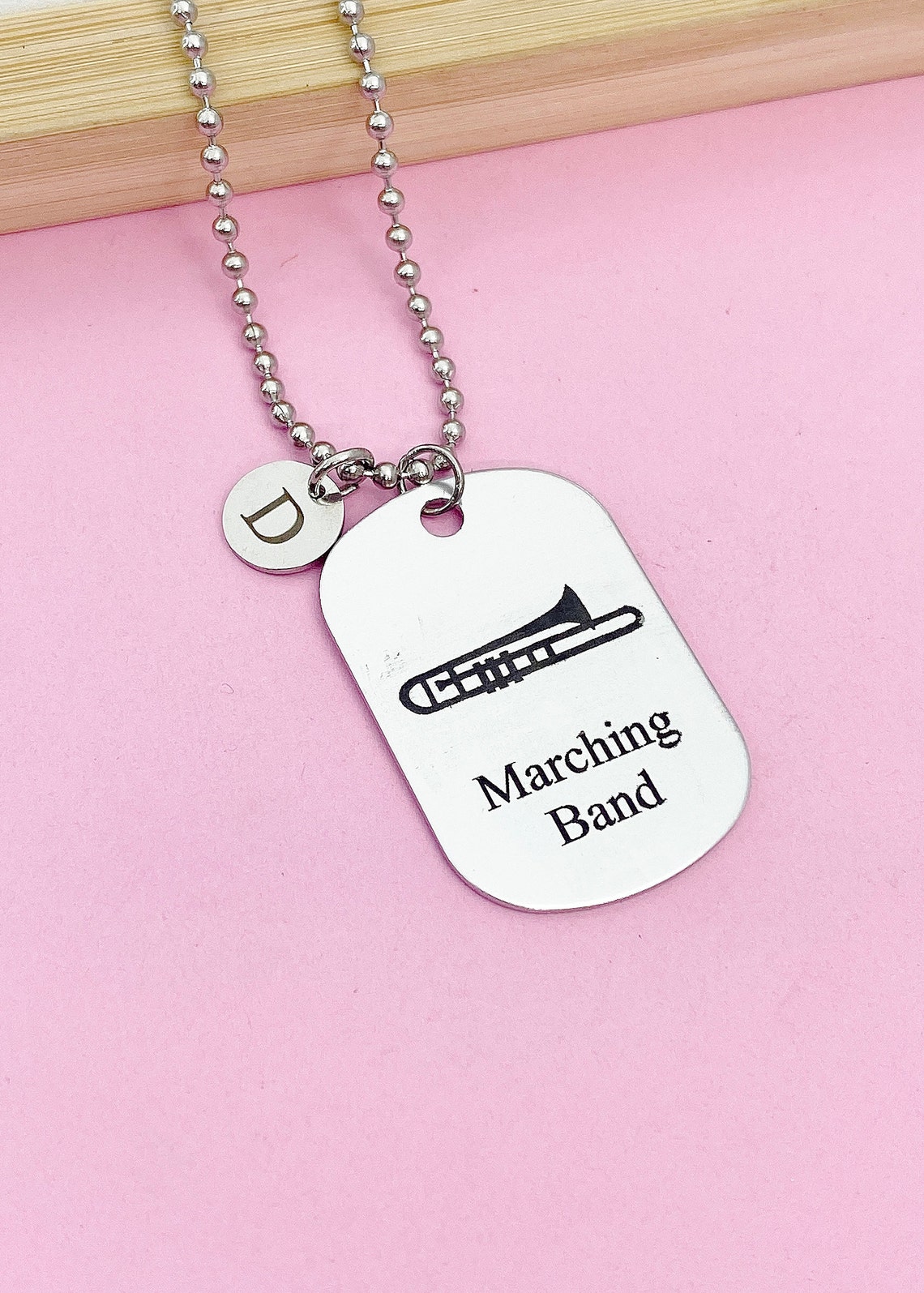 Silver Marching Band Trombone Necklace or Keychain Gifts Idea ...