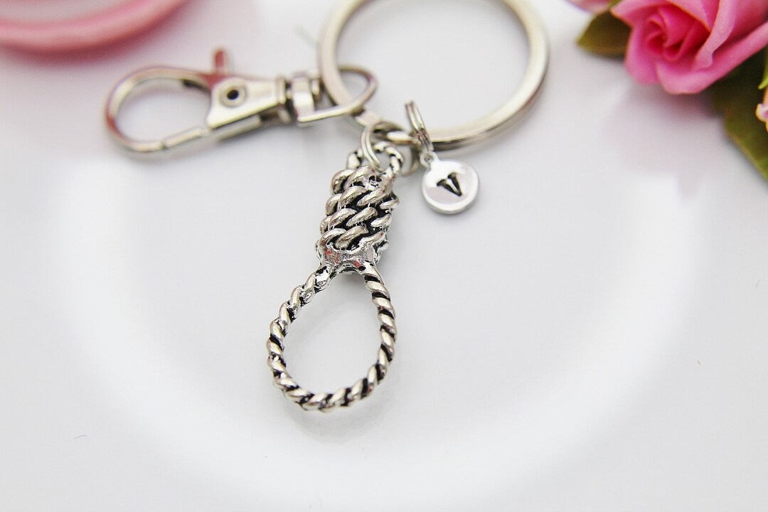 Halloween Keychain, Silver Lasso Keychain, Knot Charm, Rope Charm ...
