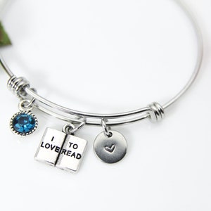 Silver I Love to Read Charm Bracelet, I Love to Read Charm, Open Book ...