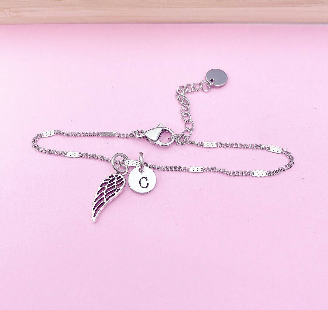 Silver Guardian Angel Wing Charm Bracelet Guardian Angel Gift Ideas ...