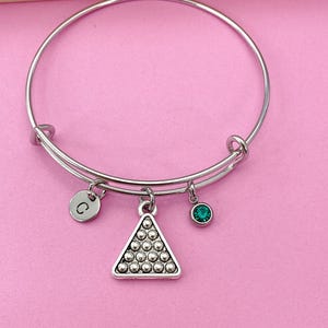 Silver Pool Table Rack Bracelet, Billiards Bracelet, Snooker Charm ...