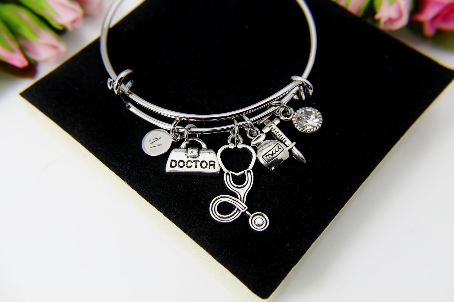 Doctor Bracelet Stethoscope Charm Medical Bottle Syringe | Etsy