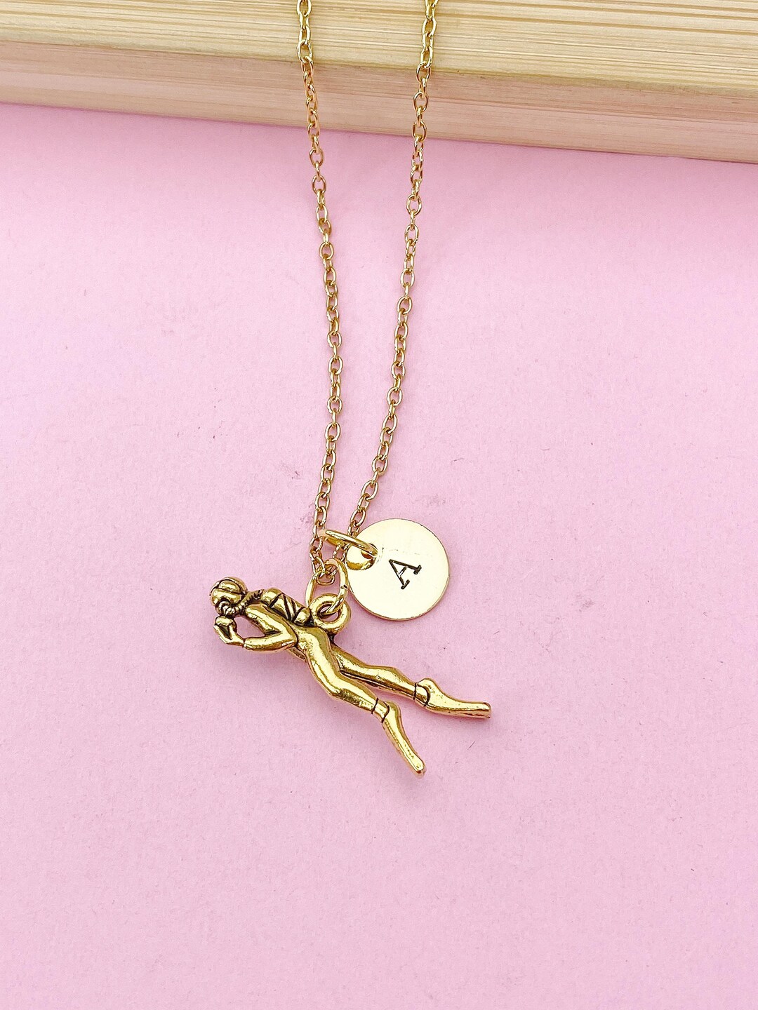 Gold Scuba Charm Necklace, Scuba Diving Gift, N433 - Etsy