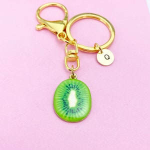 Lime Green Kiwi Fruit Slice Keychain in Gold, AN5573 - Etsy