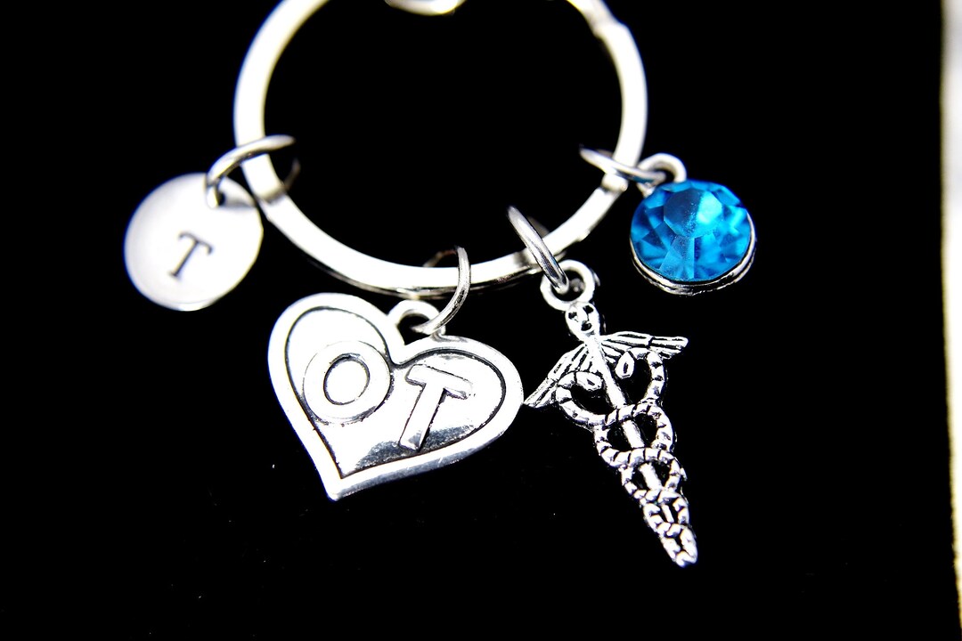 Occupational Therapist Keychain, Caduceus OT Heart Charm, N1351C - Etsy