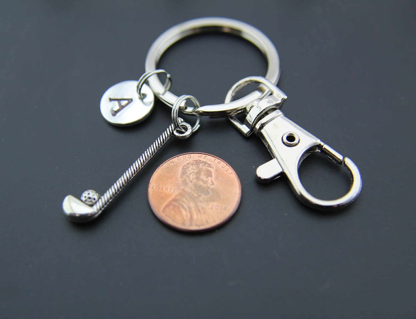 Silver Golf Charm Keychain Golf Club Keychain Golf Bag | Etsy