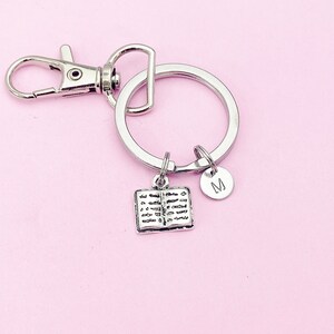Silver Open Book Charm Keychain, N2566 - Etsy