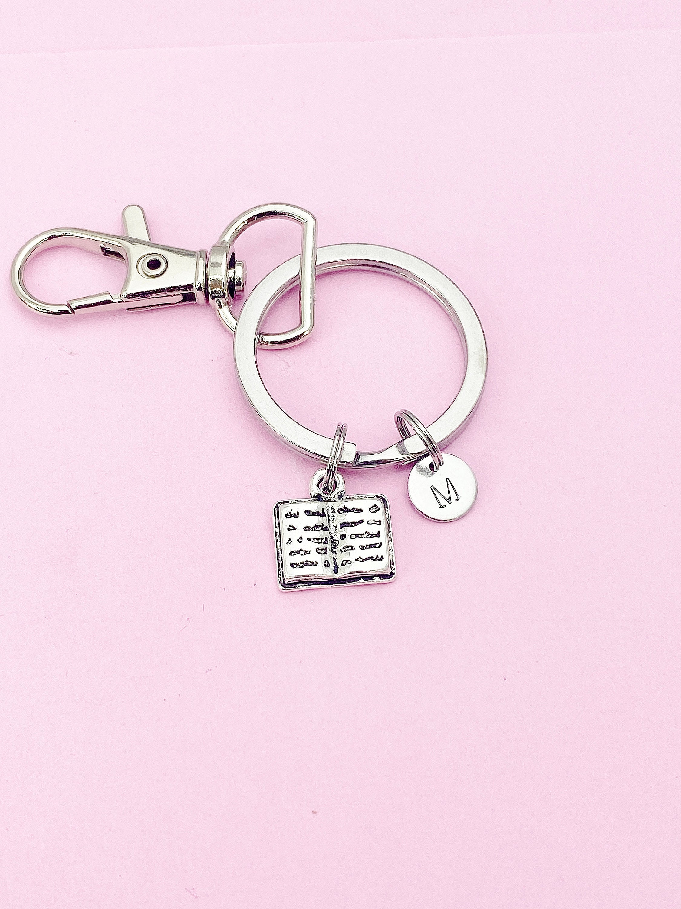 Silver Open Book Charm Keychain, N2566 - Etsy