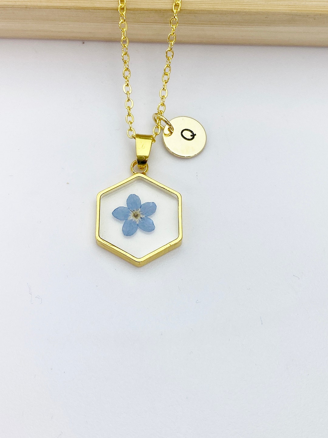 Gold Forget Me Not Charm Wish Necklace Valentine Birthday Gifts Ideas ...