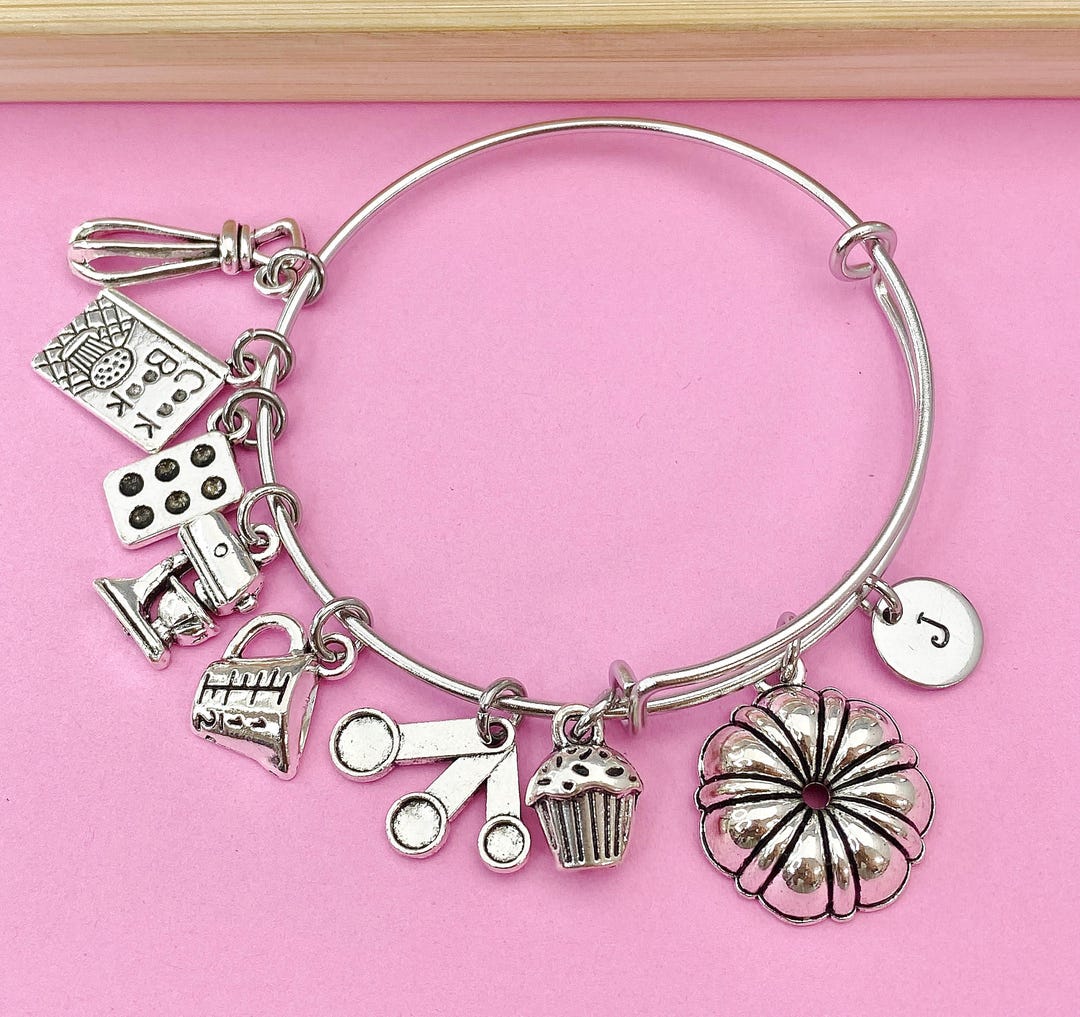 Silver Baking Charms Bracelet, Bakery Baker Jewelry Gifts, N1786B - Etsy