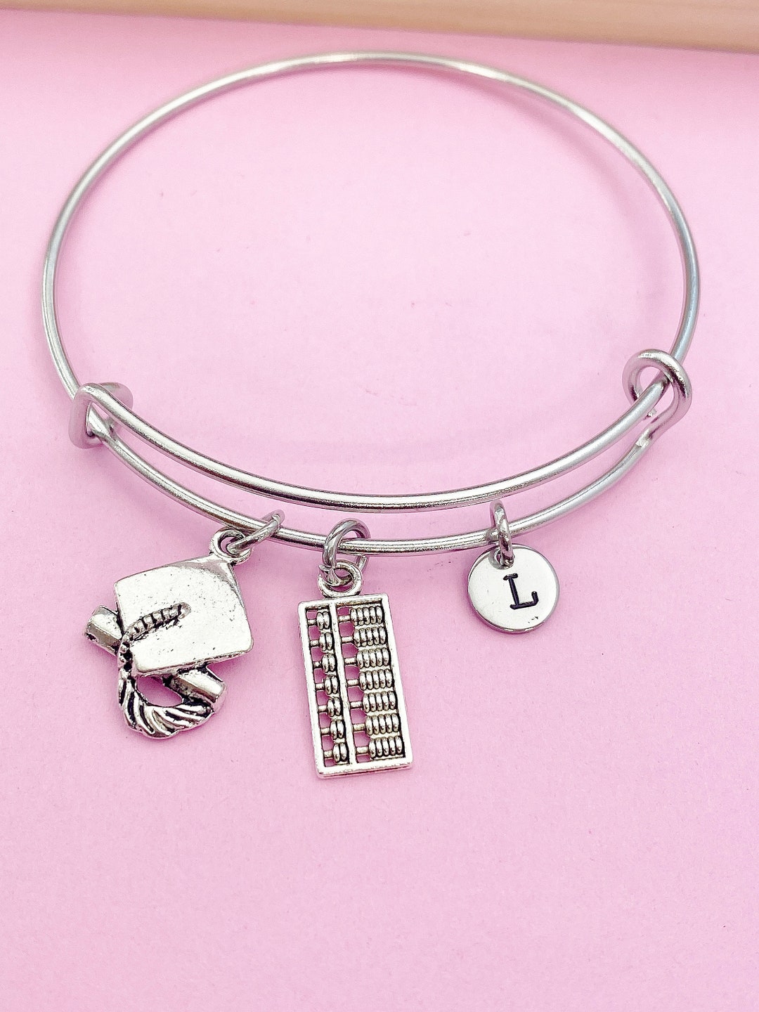 Silver Abacus Graduation Cap Charm Bracelet Bookkeeping Gifts Ideas ...