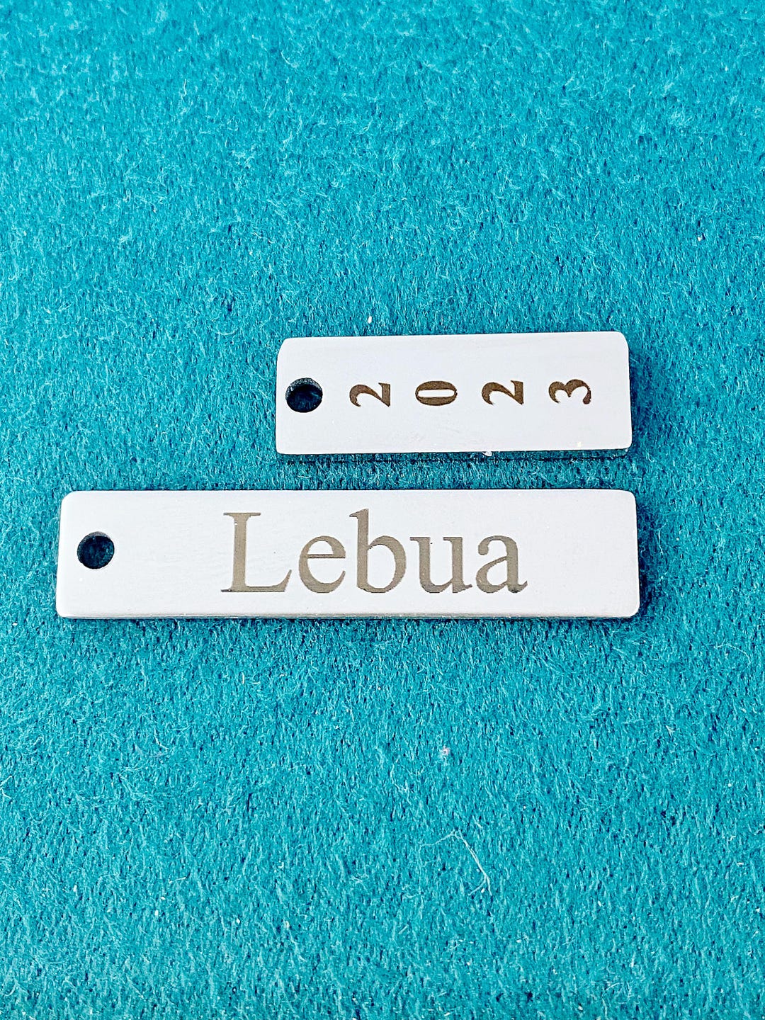 Personalized Date, Year, Name Tag, Engraving Charm. - Etsy