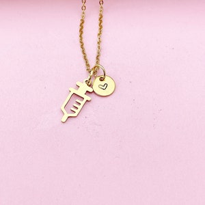 Gold Medical Injection Syringe Charm Necklace Best Christmas Gifts for ...