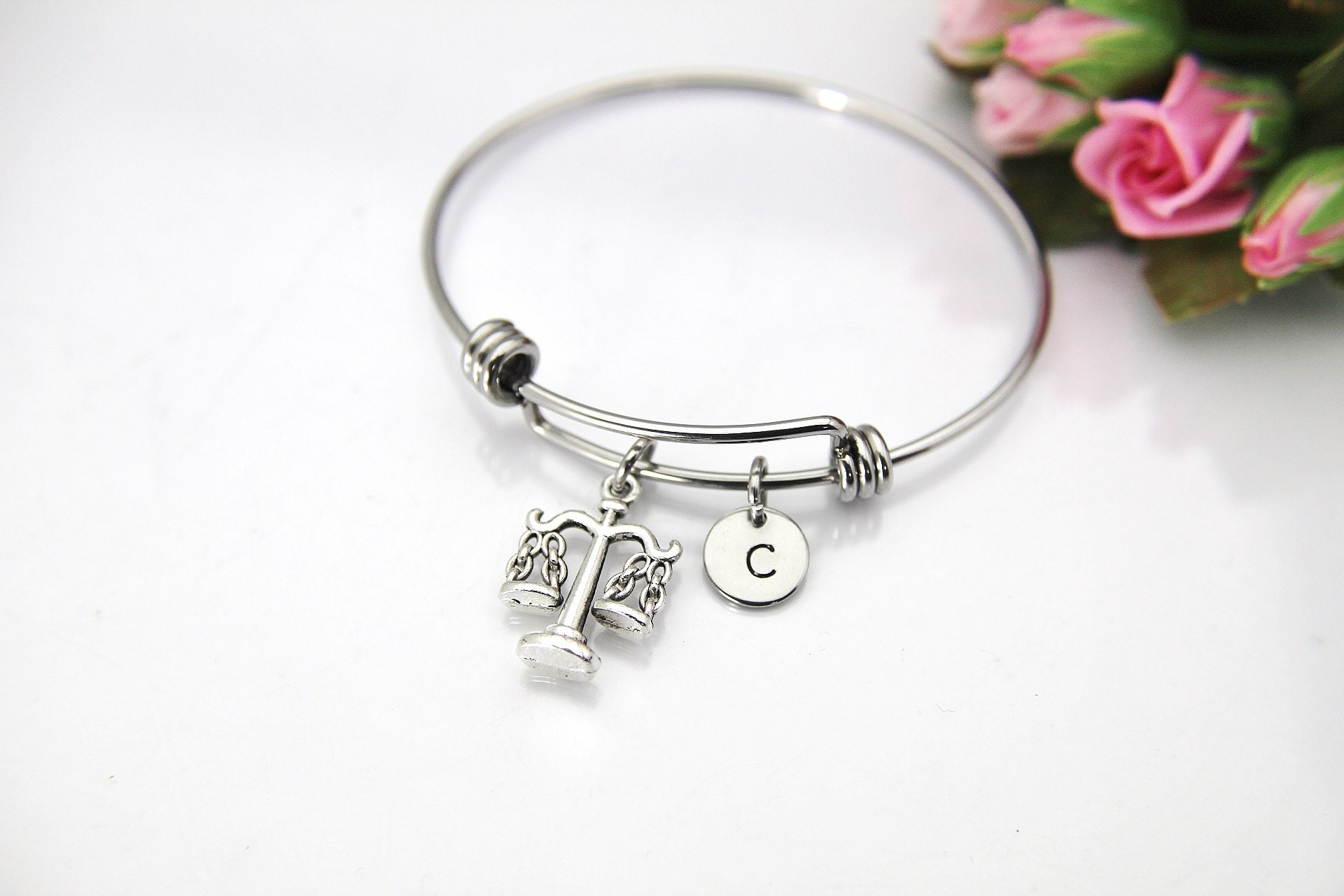 Justice Scale Bracelet Justice Scale Bangle Lawyer Charm - Etsy
