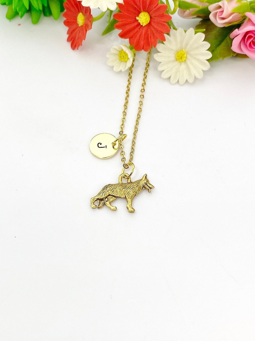Gold German Shepherd Charm Necklace Best Seller Christmas Gifts, N474 ...
