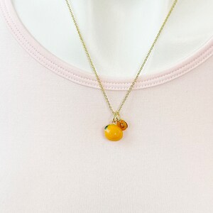 Gold Orange Charm Necklace Fruits Foodie Jewelry Gift, Birthday Gifts ...