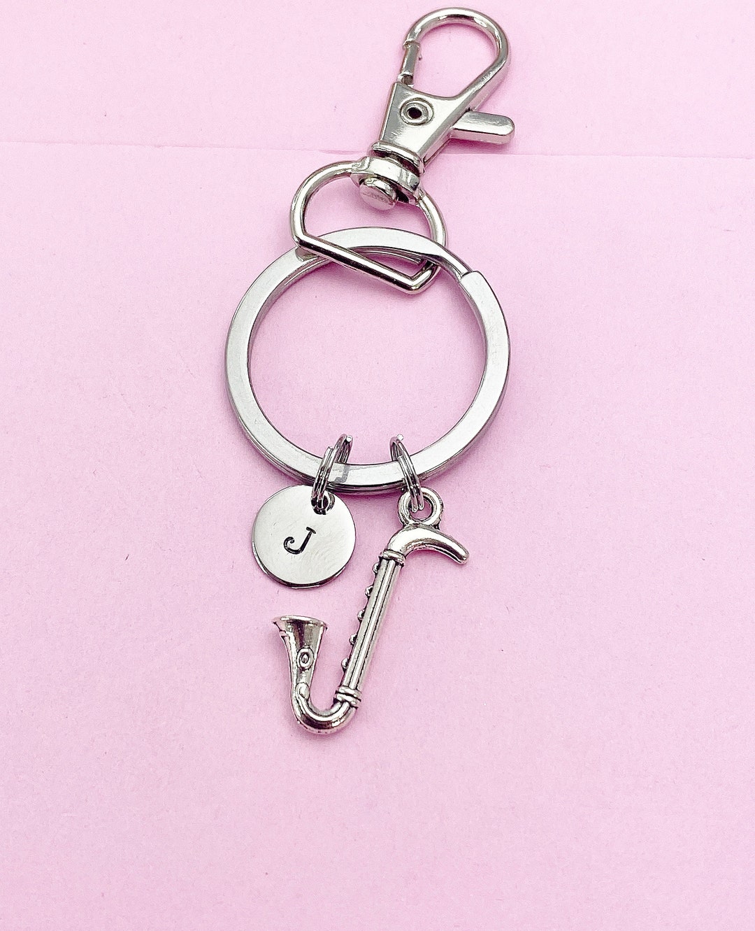 Bass Clarinet Keychain, Silver Bass Clarinet Charm, Music Charm ...