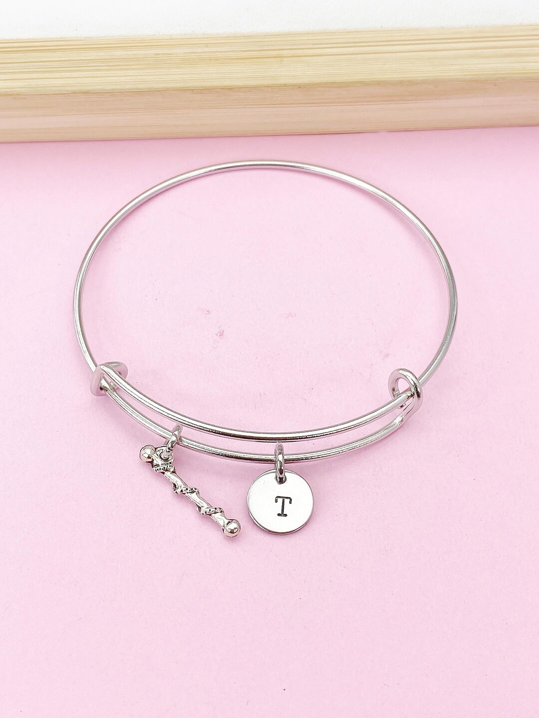 Baton Twirling Bracelet, Initial Charm, Majorette Gift - Etsy