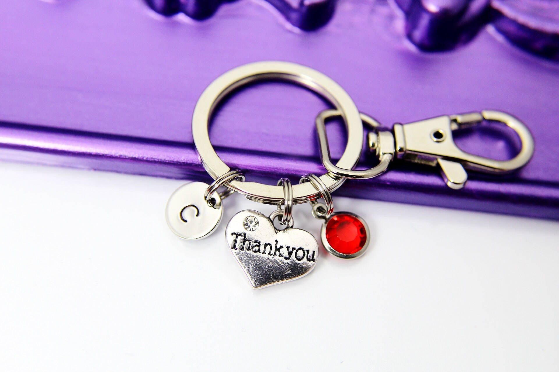 Thank You Keychain Silver Thank You Charm Thank You Gift - Etsy