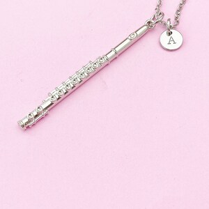 Silver Flute Charm Necklace, N5700A - Etsy
