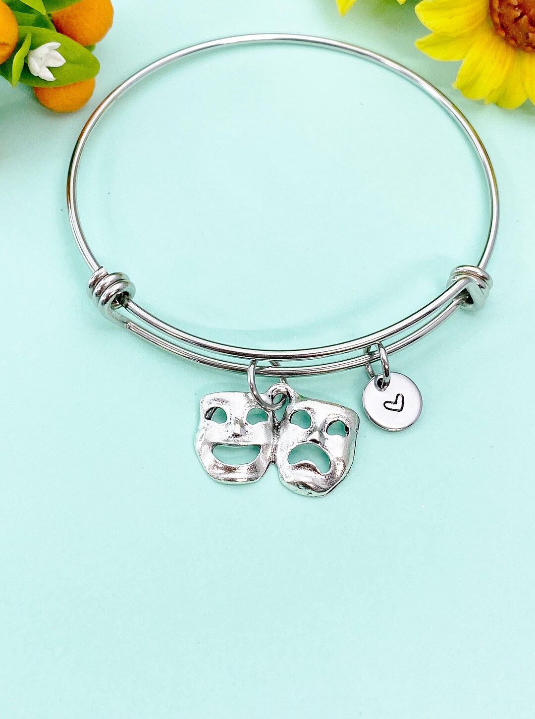 Smile Face Sad Face Comedy Tragedy Drama Mask Charm Bracelet, School ...