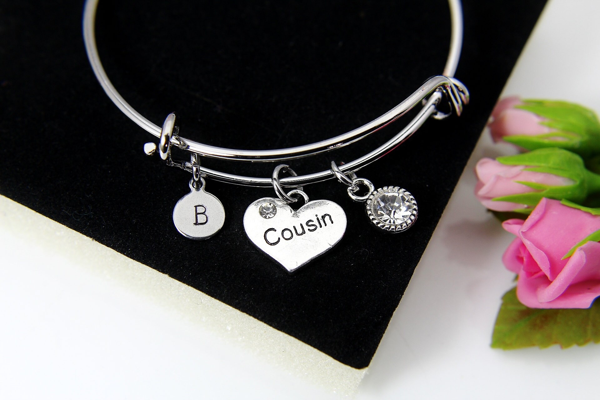 Silver Cousin Charm Bracelet Cousin Charm Cousin Gift | Etsy