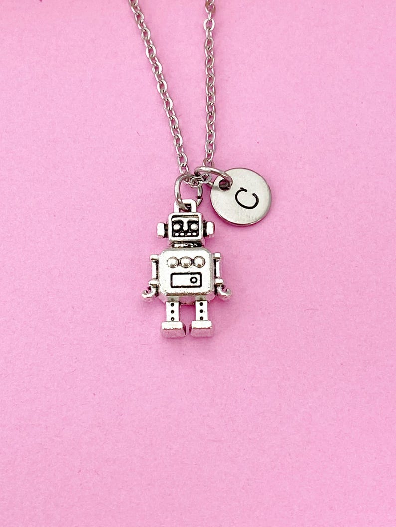 Silver Robot Charm Necklace, Robot Pendants, Robotics Gifts ...