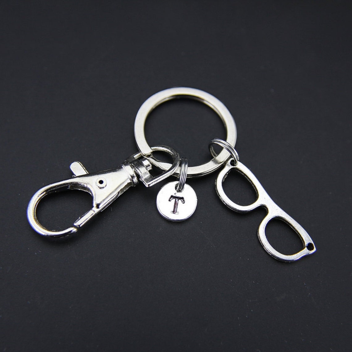 Silver Eyeglasses Charm Keychain Eyeglasses Charm | Etsy