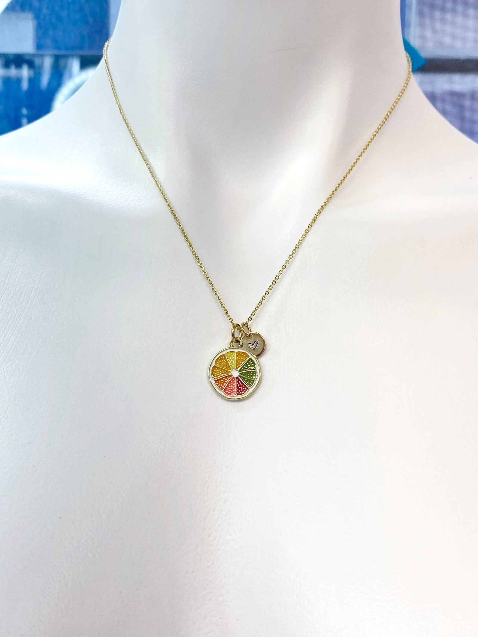 Gold Lemon Slice Charm Necklace Teens Birthday Gifts Ideas Personalized ...