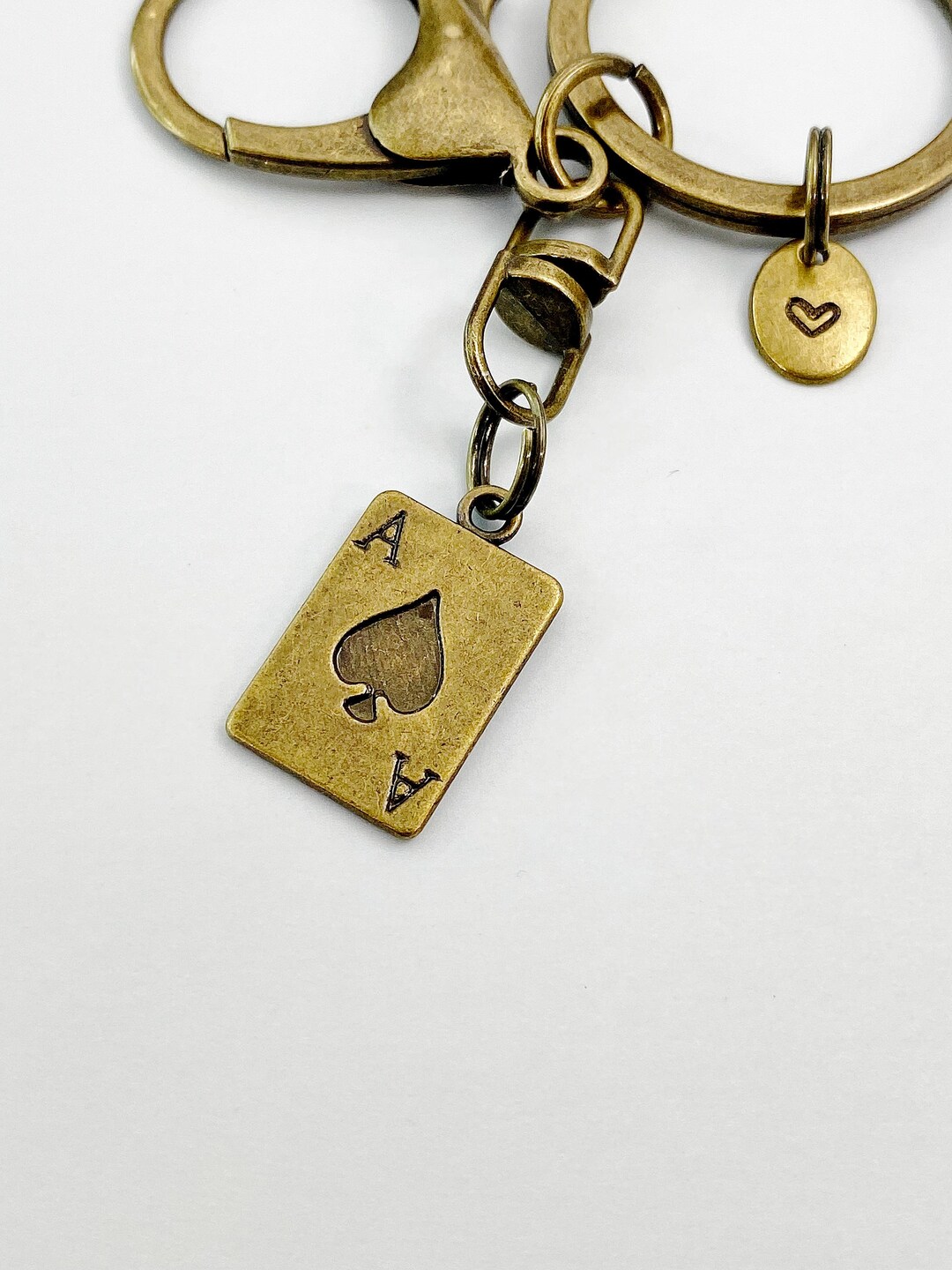 Bronze Ace of Spades Charm Keychain, N5815A - Etsy