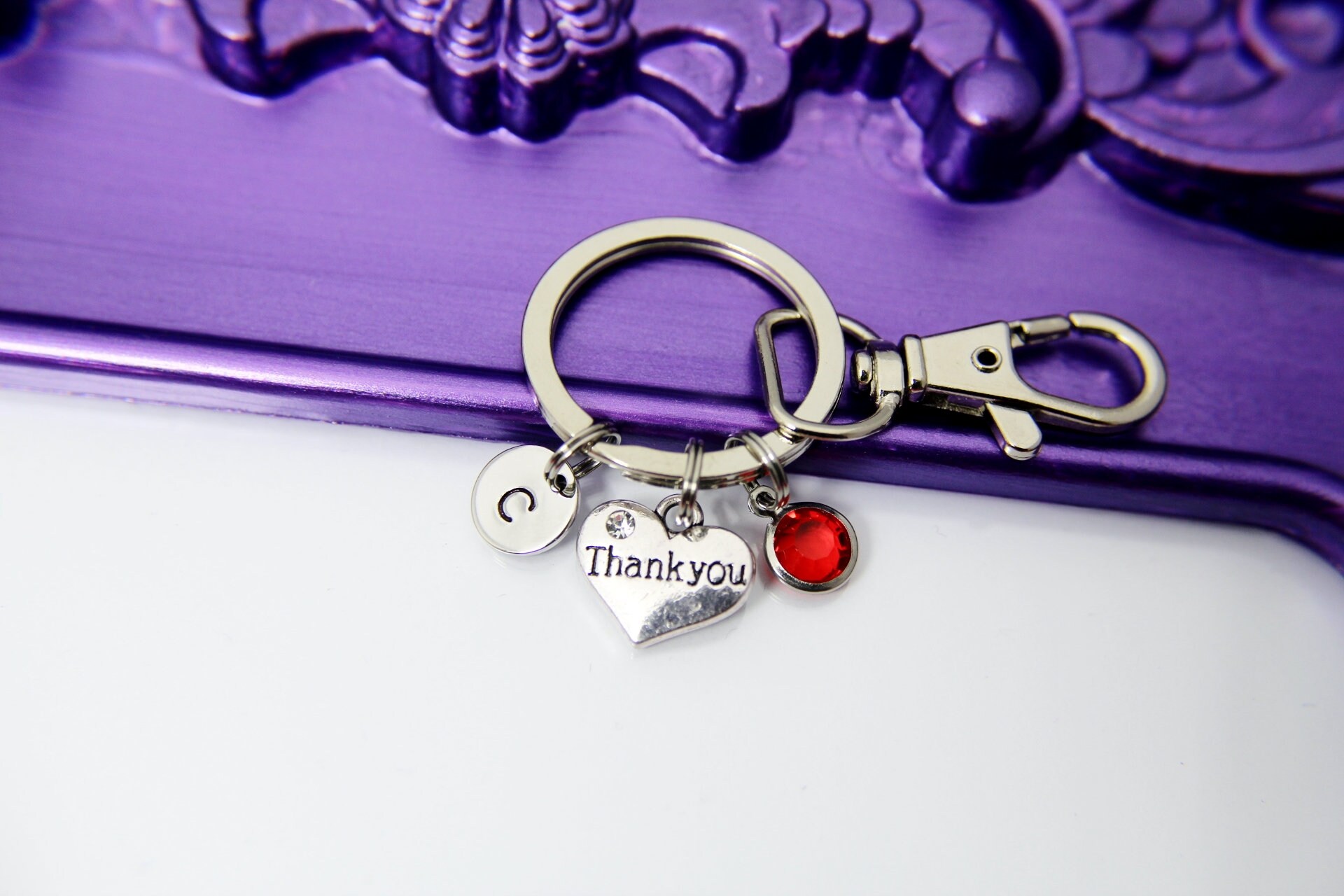 Thank You Keychain Silver Thank You Charm Thank You Gift - Etsy