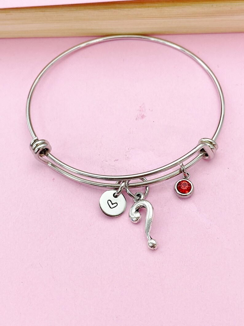 Silver Question Mark Punctuation Charm Bracelet, N6202B - Etsy