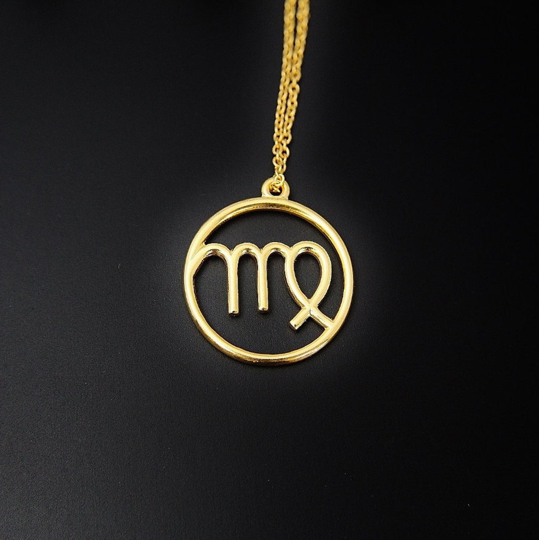 Gold Virgo Charm Necklace Virgo Zodiac Necklace Virgo Sign Zodiac ...