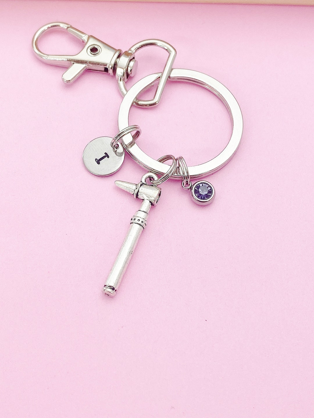 Silver Otoscope Charm Keychain Audiology Medical Device Audiologist ...