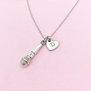 Silver Microphone Charm Necklace, Mic Charm, Speaker Gift, N2625A - Etsy