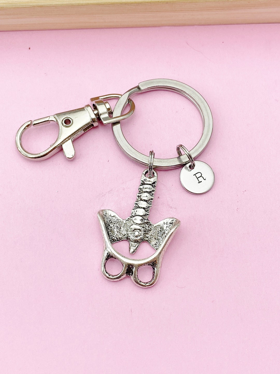 Silver Anatomy Pelvis Bone Charm Keychain, Doctor Nurse Medical School ...