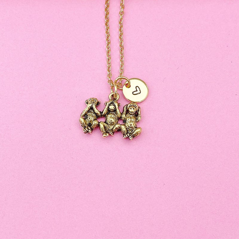 3 Wise Monkeys Necklace - Etsy