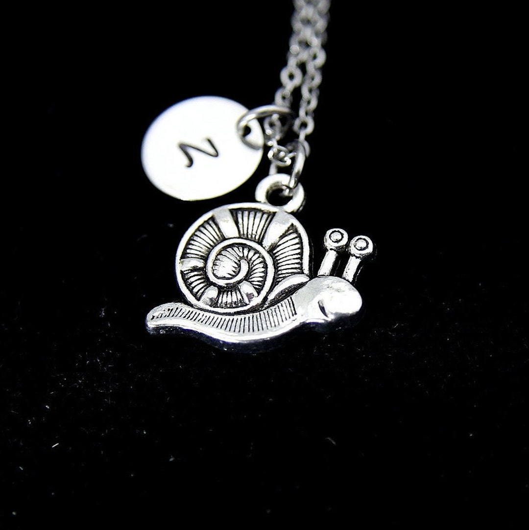 Silver Snail Charm Necklace, Snail Charm, Animal Charm, Insect Charm ...