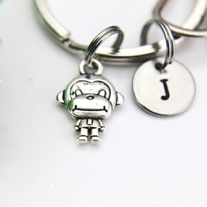 Monkey Keychain Silver Monkey Pendant Charm Keychain With - Etsy