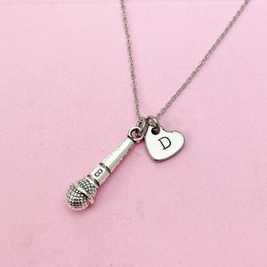 Silver Microphone Charm Necklace, Mic Charm, Speaker Gift, N2625A - Etsy