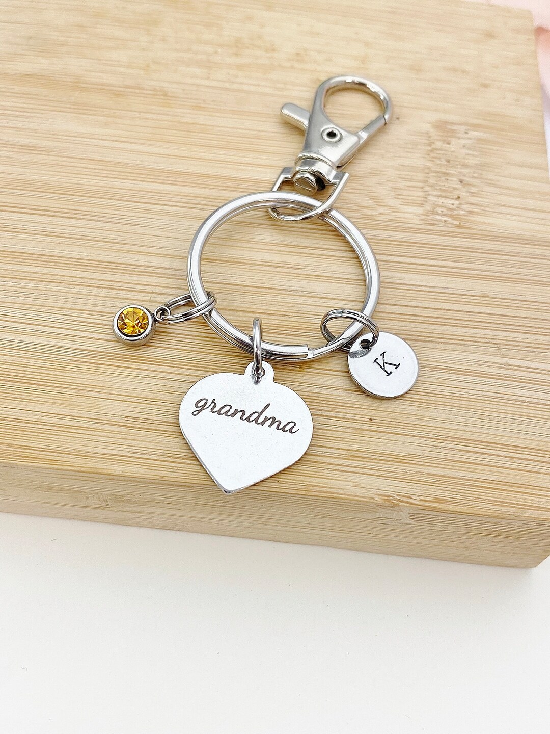 Grandma Heart Keychain Stainless Steel, Best Seller Christmas Gifts for ...