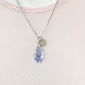 Silver Forget Me Not Charm Necklace, Gold in Option, N5558 - Etsy